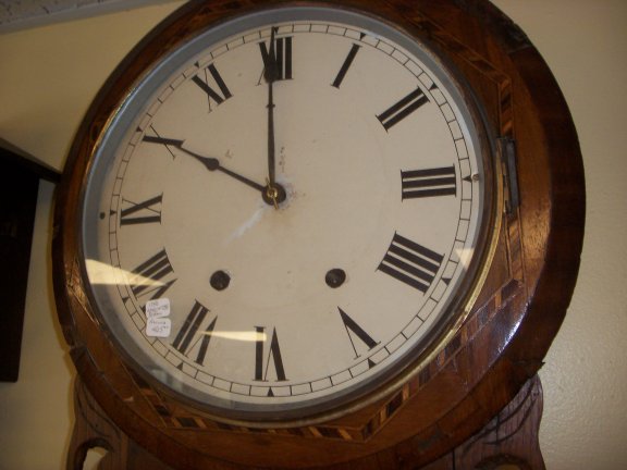 8 DAY WALL CLOCKS-1342-Ansonia time and strike schoolhouse clock with ...